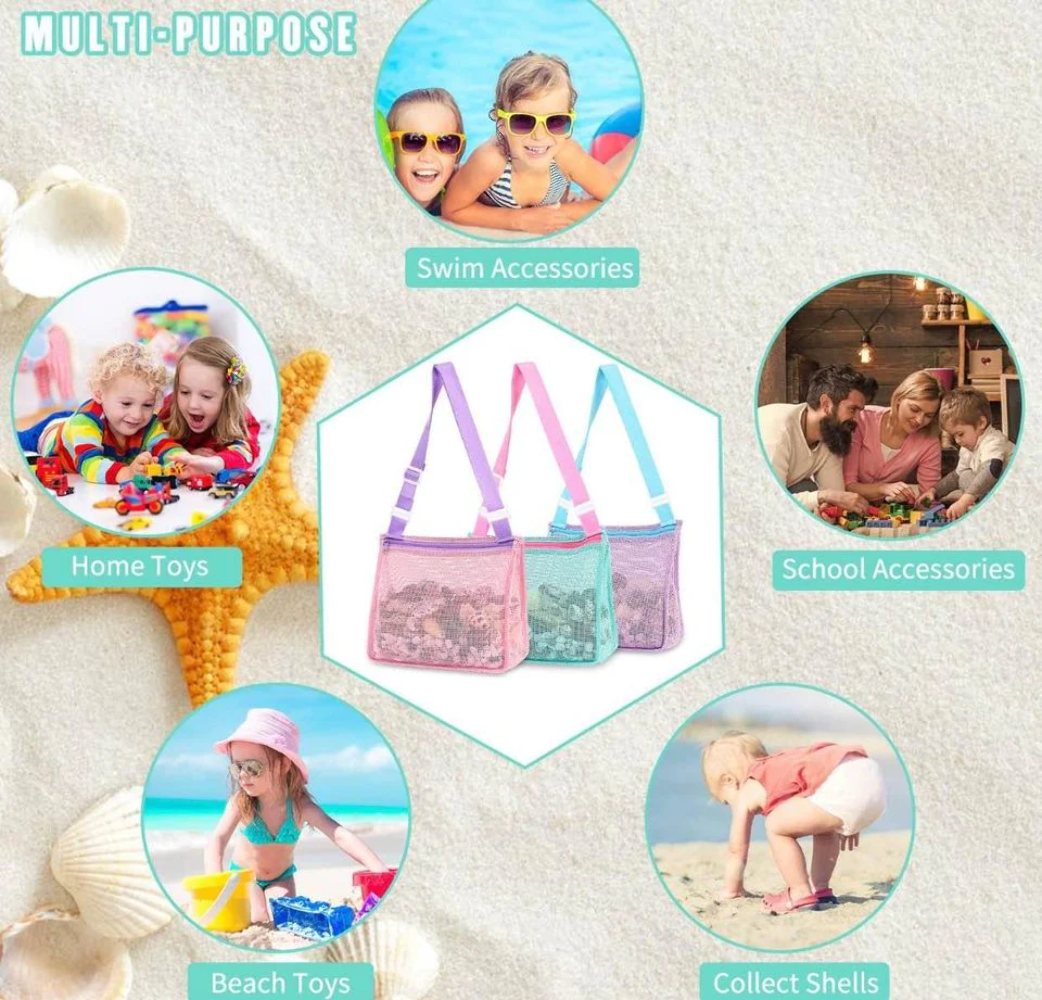Mesh Beach Toy or Shell Bags For Kids-3 Colors | eBay