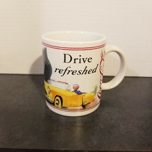 Coca Cola Brand Coffee Mug Drive Refreshed Coke Yellow Classic Car ...