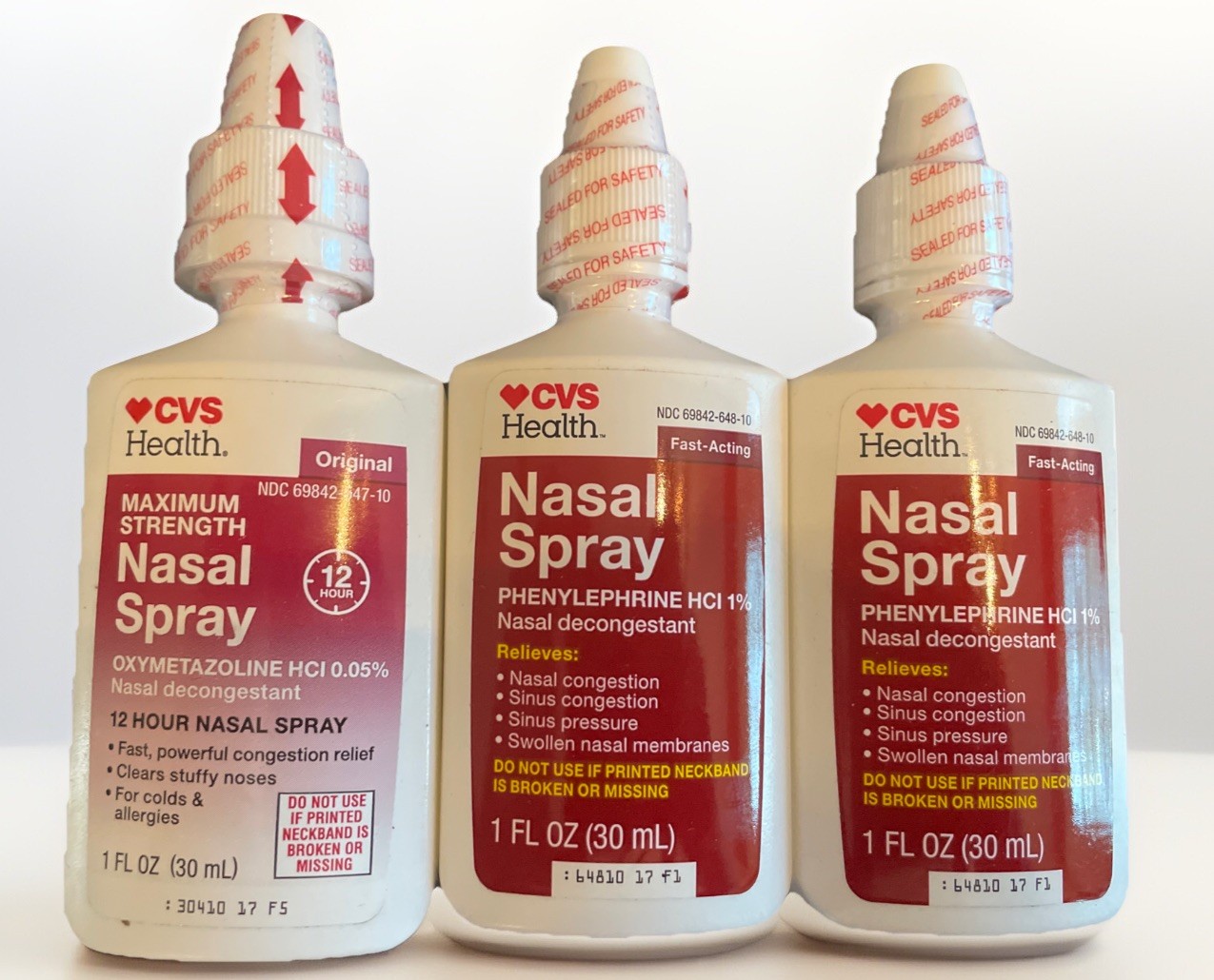 CVS Original 12 Hour Pump Nasal Decongestant Mist & Max strength. Lot ...