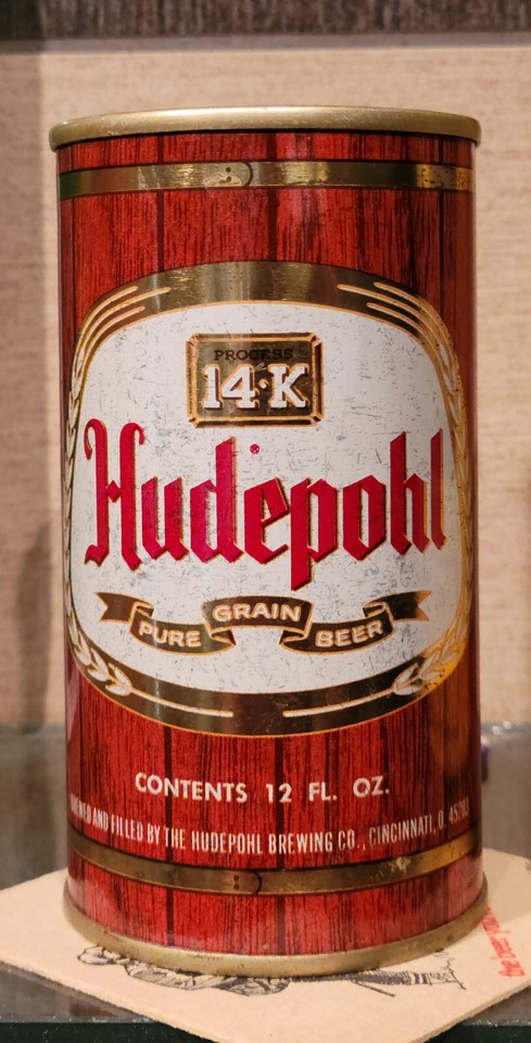 1968 HUDEPOHL STRAIGHT STEEL BEER CAN HUDEPOHL CINCINNATI OHIO WIDE ...