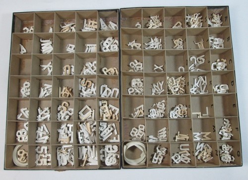 Incomplete Boxes 1" and 3/4" Changeable Sign Plastic Letters Numbers ...