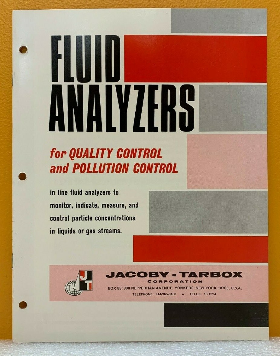 Jacoby Tarbox Corporation Fluid Analyzers Catalog. | eBay