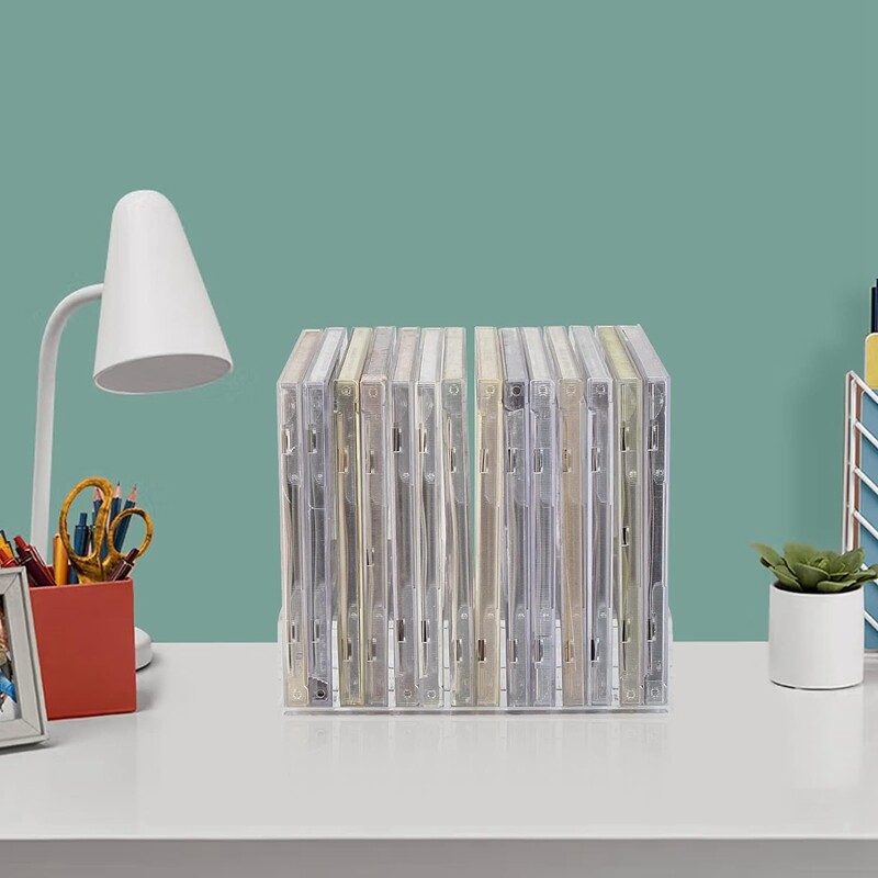 4 Pcs Clear Acrylic CD Holder with Tackable CD DVD Display Rack CD ...