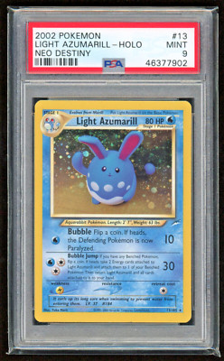 2002 LIGHT AZUMARILL HOLO NEO DESTINY PSA 9 MINT #13/113 POKEMON CARD ...