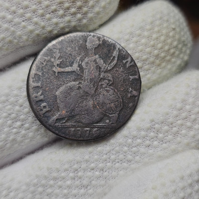 1775 Half Penny Used In Early America Revolutionary War Era Colonial ...