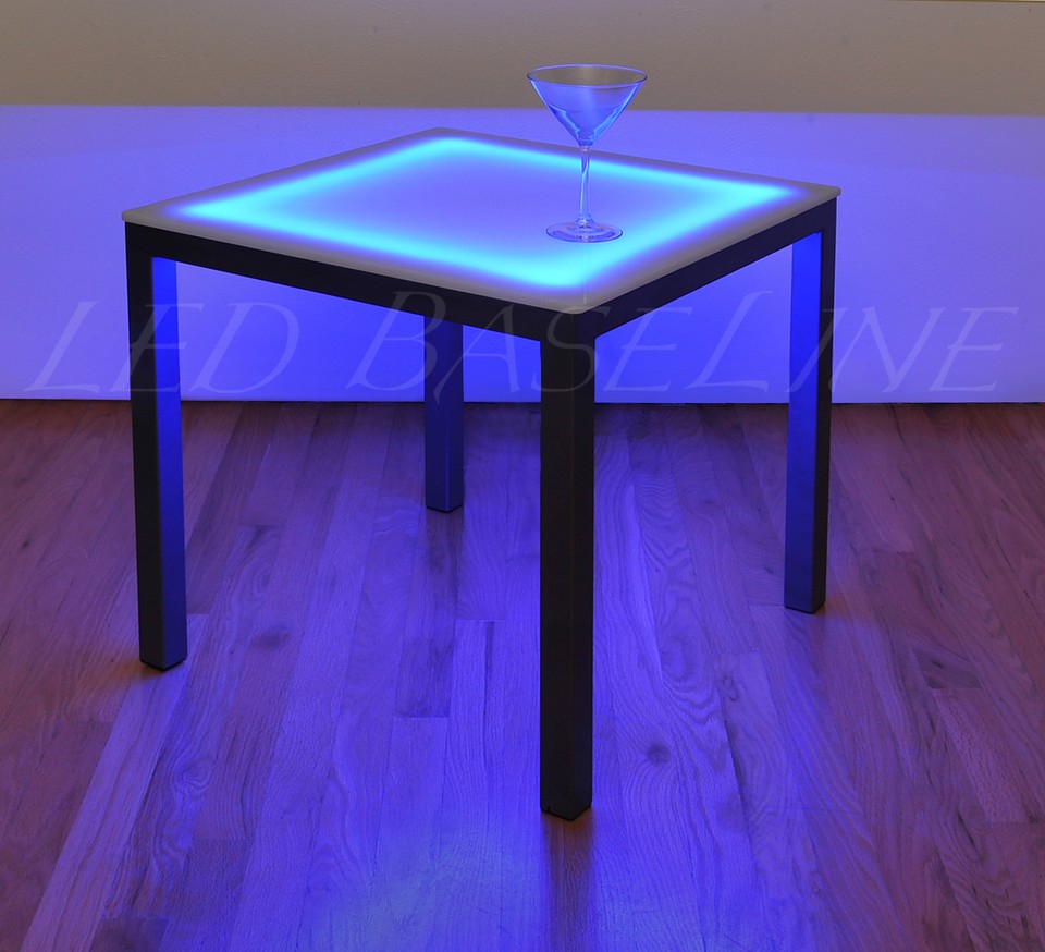 19" LED SIDE TABLE Lighted COLOR CHANGING MODERN | eBay