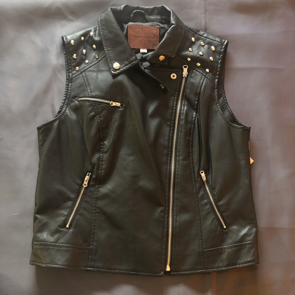 Punk Rock Vest Women Men Punk Rock Make Old Holes Cowboy Black Jeans
