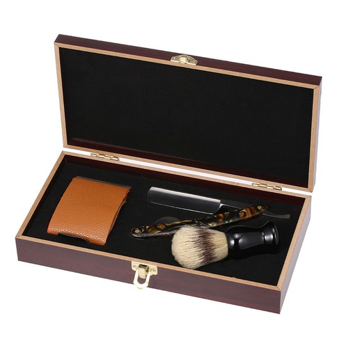 440 Steel Shaver Kits Cut Throat Straight Razor Shaving Brush Strop Box ...