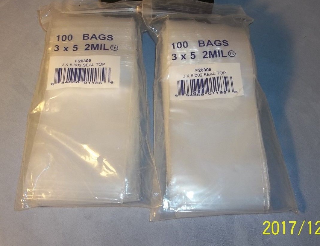 New Clear Seal Top Bags 3" X 5"--100/Package | eBay
