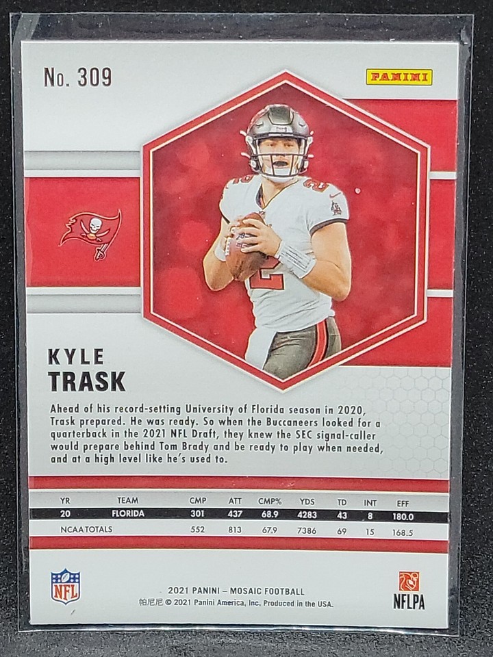 Kyle Trask 2021 Mosaic Base Rookie Card RC #309 Tampa Bay Buccaneers | eBay