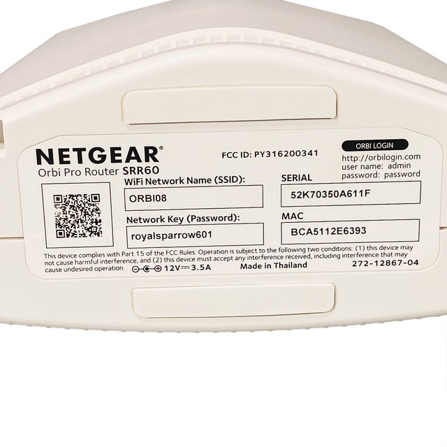 NETGEAR Orbi Pro Router SRR60 Pc720537 for sale online | eBay