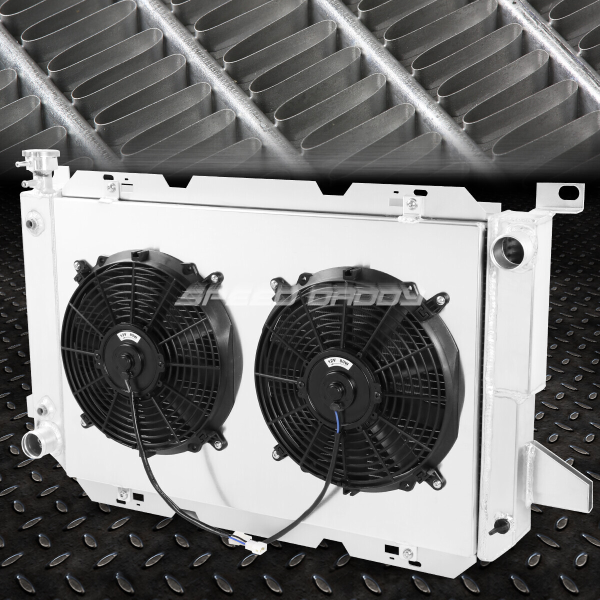 FOR 85-96 F150/F250 SD V8 MT 3-ROW ALUMINUM CORE RACING RADIATOR W/FAN ...