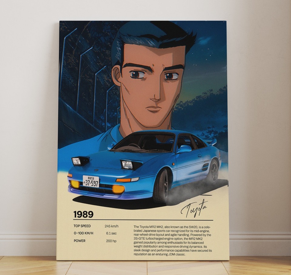 Initial D Collection: Iconic Characters & Cars - A1/A2/A3/A4 Canvas ...