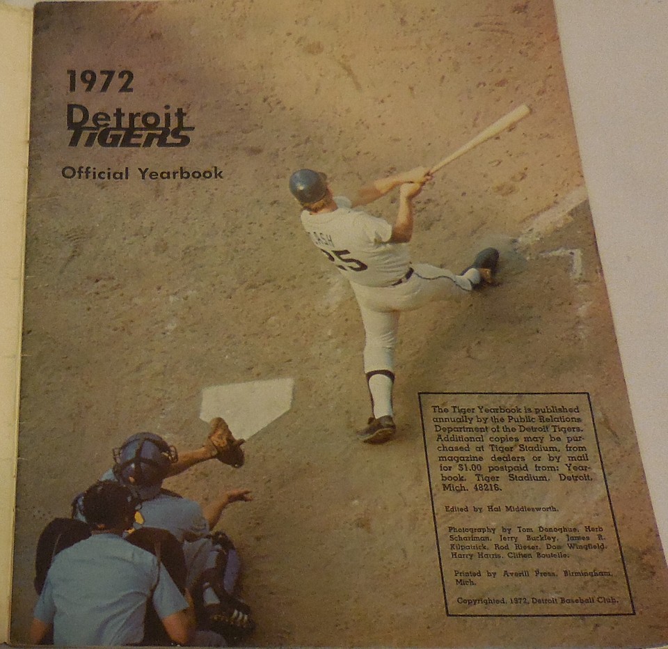 1972 Tigers Yearbook Detroit MLB Official Baseball Program VTG | eBay