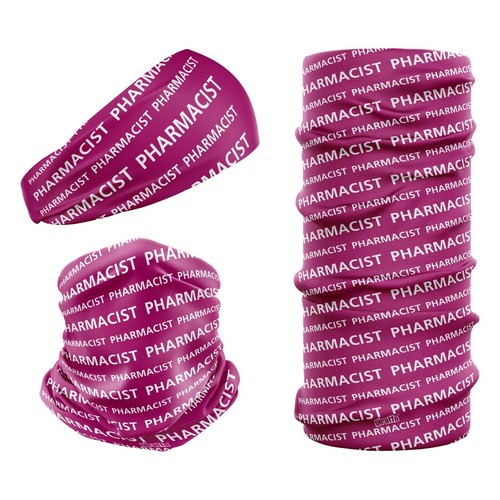 Pharmacist NHS Pink & White PHARM-4 snood bandana seamless multi-use ...