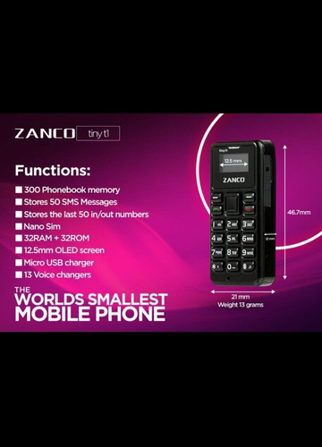 ZANCO T1ny T1 Small Phone Smartest Mobile T1 Collection VoiceChanger ...