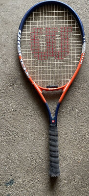 Wilson Tour 110 Titanium Tennis Racket L2 4 1/4 grip Bright Orange/Blue ...