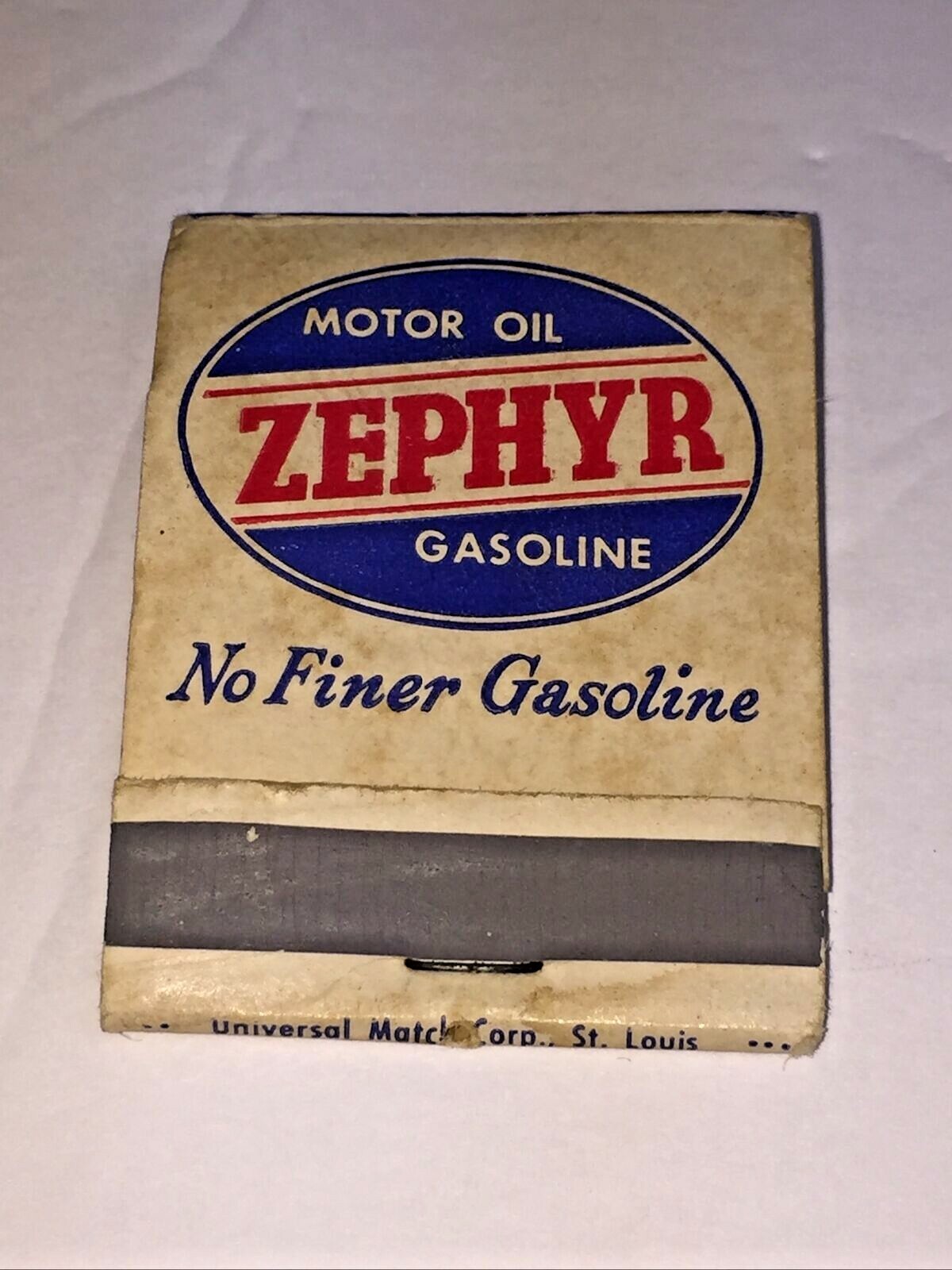 Old ZEPHYR Gasoline and Oil Matchbooks~ LMO Oil , 10w-30 Oil No Lead ...