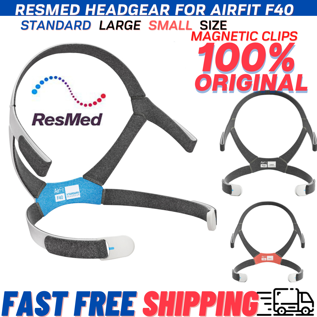 Original ResMed Headgear for AirFit F40 Series CPAP Masks with Clips ...