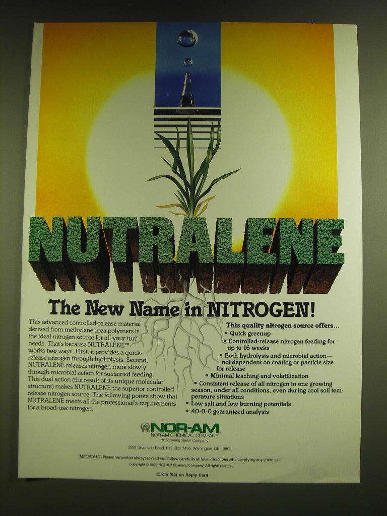 1990 Nor-am Nutralene Ad - Nutralene the new name in Nitrogen | eBay