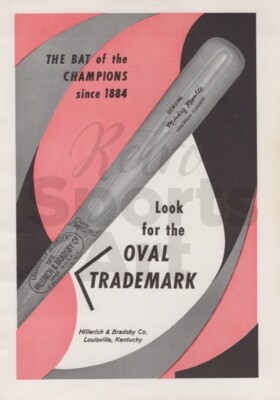 Louisville Slugger Mantle Kentucky Baseball Bat 1960s Vintage Print Ad ...