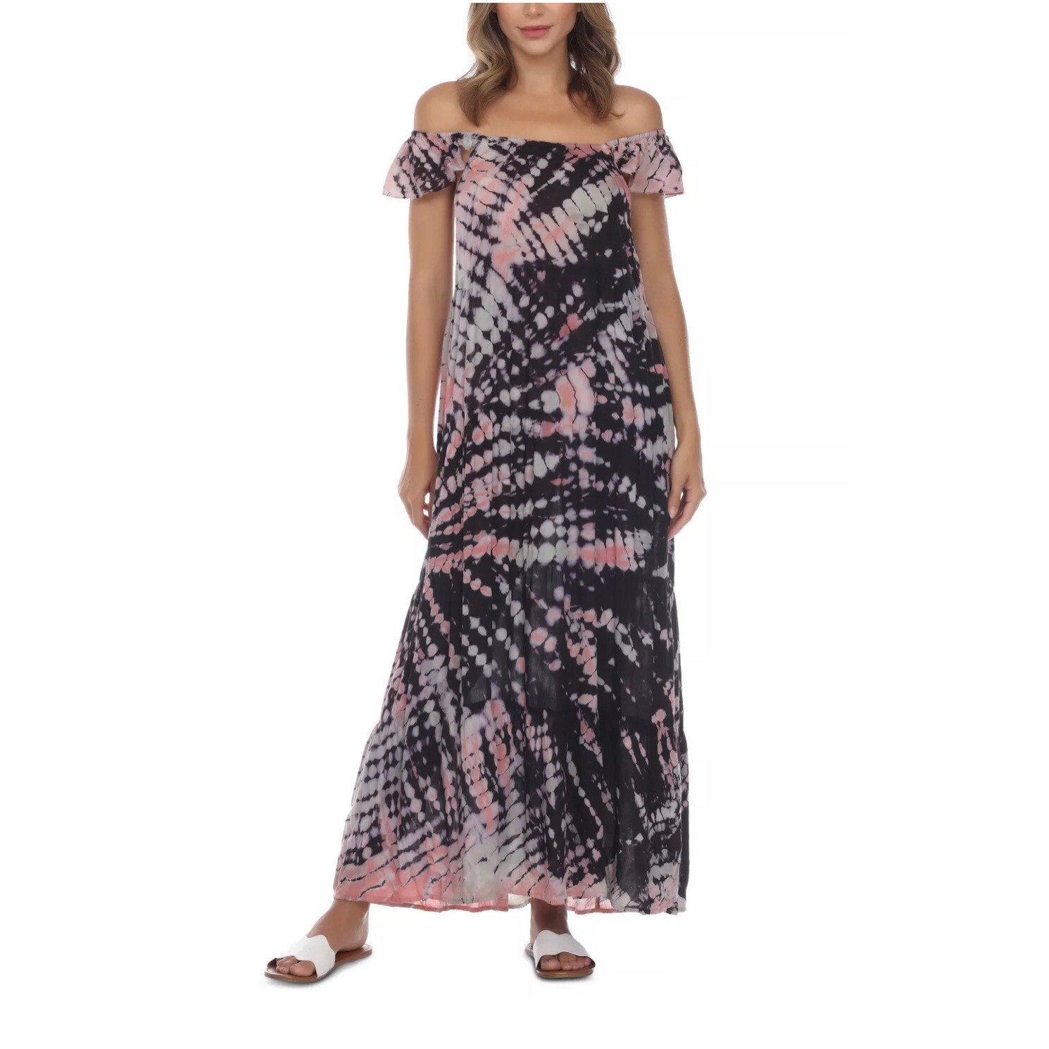 RAVIYA Tie Dye Maxi Cover Up Dress Black Multicolored Size S | eBay