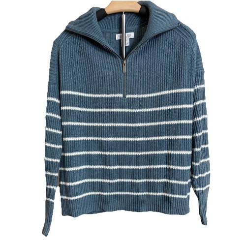 Rachel Zoe Sz S Large Collared Zipper Cabled Sweater Zipper Front ...