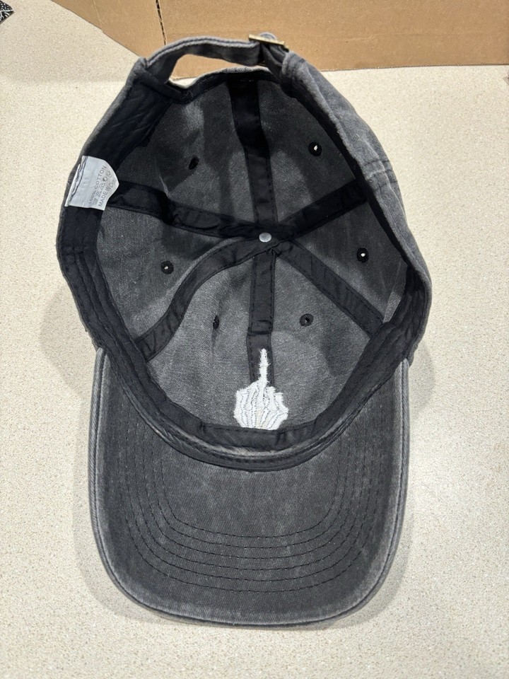 Skeleton Hand Hat Unisex Embroidered Adjustable Back Middle Finger ...