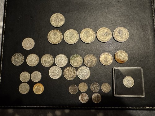 29 British Silver Coins Florin, Two Shilling, One Shilling Sixpence ...
