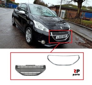 FOR PEUGEOT 208 ALLURE 2012-2014 FRONT BUMPER CENTER GRILLE WITH CHROME ...