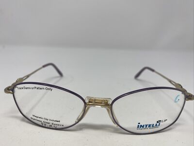 Intelli Clip 713 Lavender/Gold 54-17-135 Full Rim Eyeglasses Frame WZ22 ...