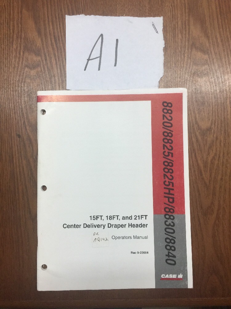 CASE 8820 8825 8825HP 8830 & 8850 Center Delivery Header Operator's ...
