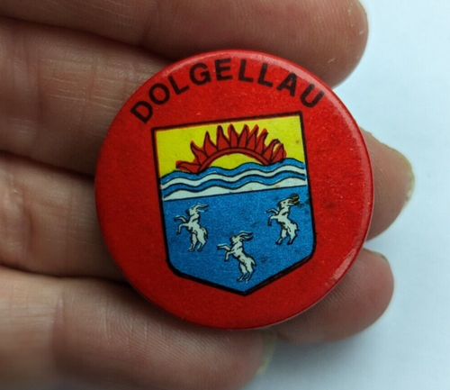 Vintage 1960s DOLGELLAU Flag Gwynedd Snowdonia Wales Historic Badge Pin ...