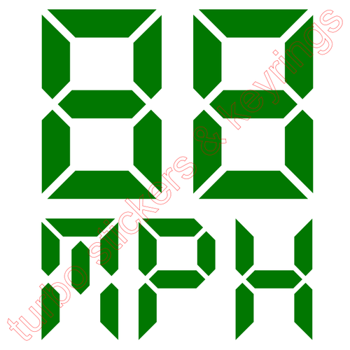 88 MPH VINYL STICKER 8 COLOURS BACK TO THE FUTURE DIGITAL SPEED LCD ...