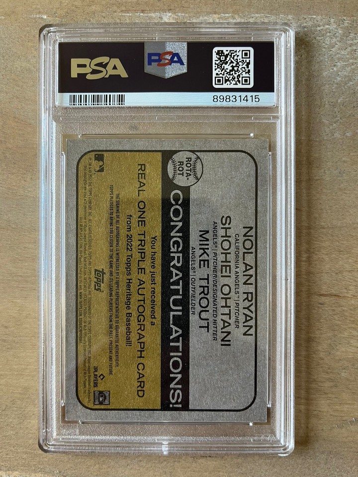 2022 Topps Heritage Triple Auto /5 Shohei Ohtani Mike Trout Nolan Ryan ...