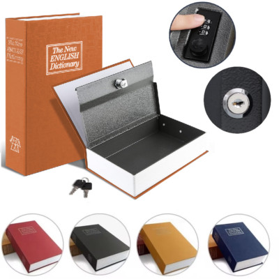 Diversion Book Safe with Combo or Key Lock Portable Metal Lock Box ...