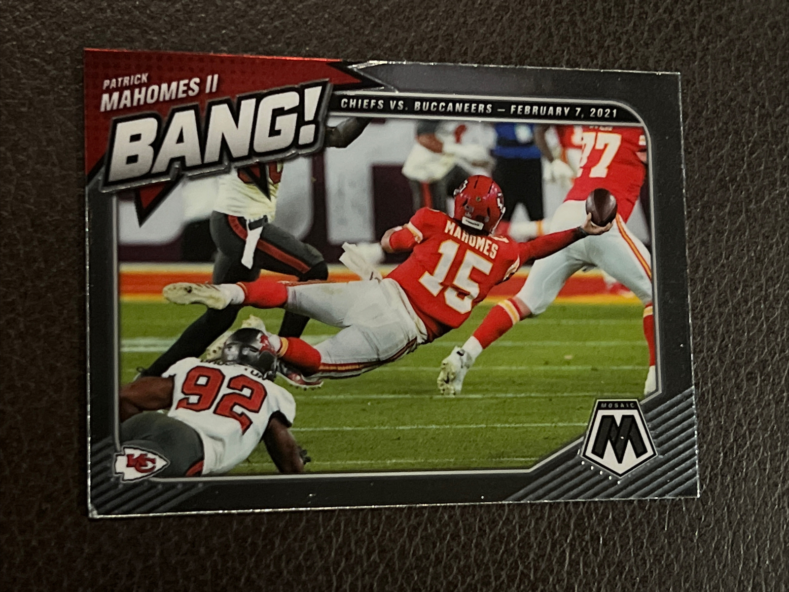 2021 Panini Mosaic Football Bang! Patrick Mahomes Insert Card #B-2 KC ...