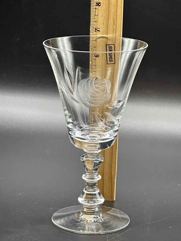 Set Of 8 Vintage Rose Pattern Goblets Vintage Fostoria Crystal Etched 6 ...