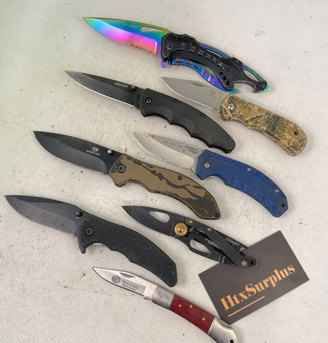 🌟8 Knives Tactical EDC Pocket Knife Lot, Assisted Open Flippers Folders ...