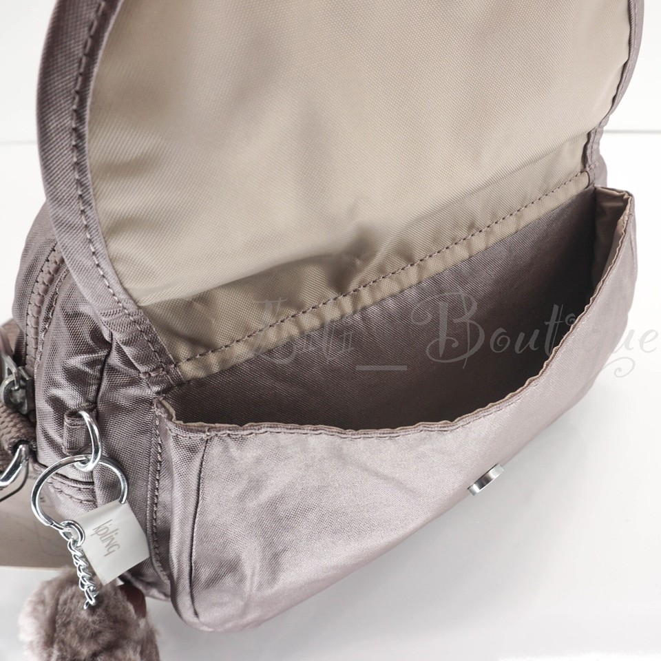 NWT Kipling K70120 Stelma Crossbody Small Bag Purse Polyamide Hazelnut ...