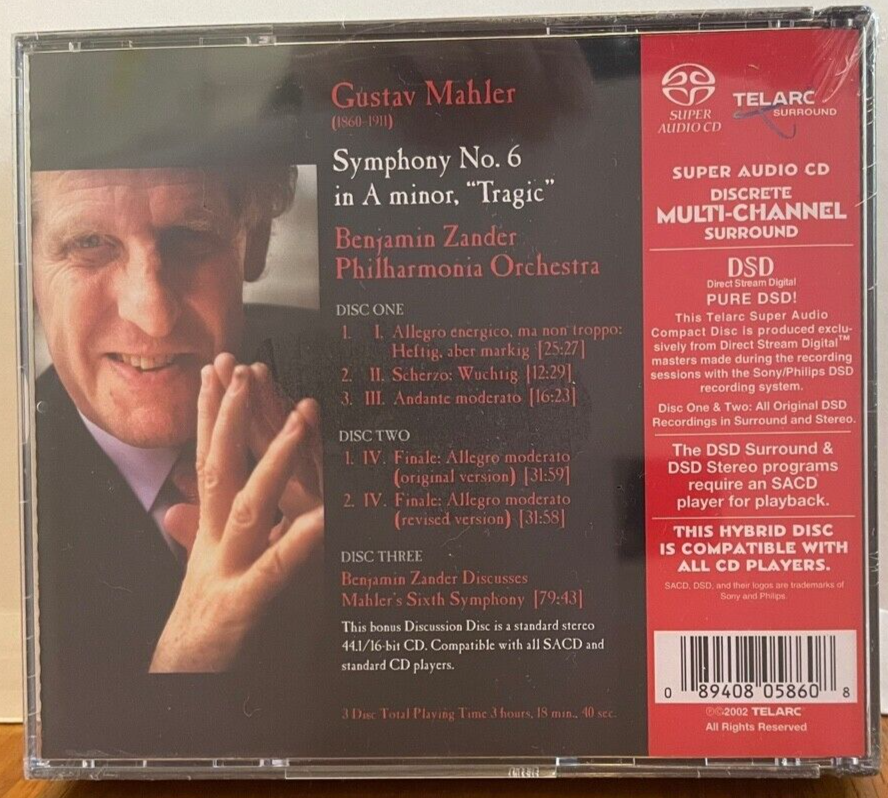 Mahler Symphony No 6 Benjamin Zander Telarc SACD 3 Disc set. | eBay