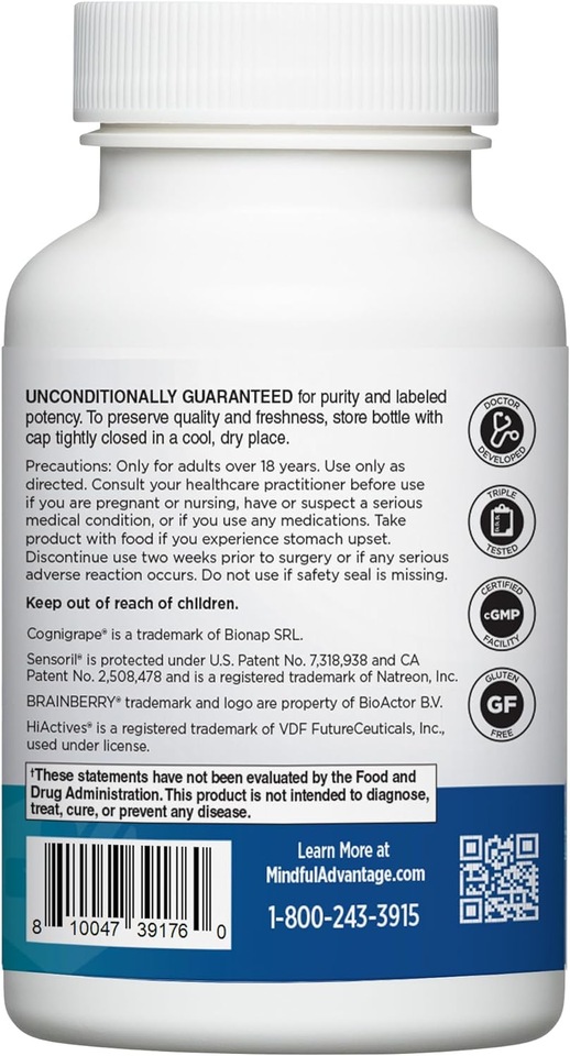 Mindful Advantage Brain Supplement for Memory and Focus - Boost Memory ...