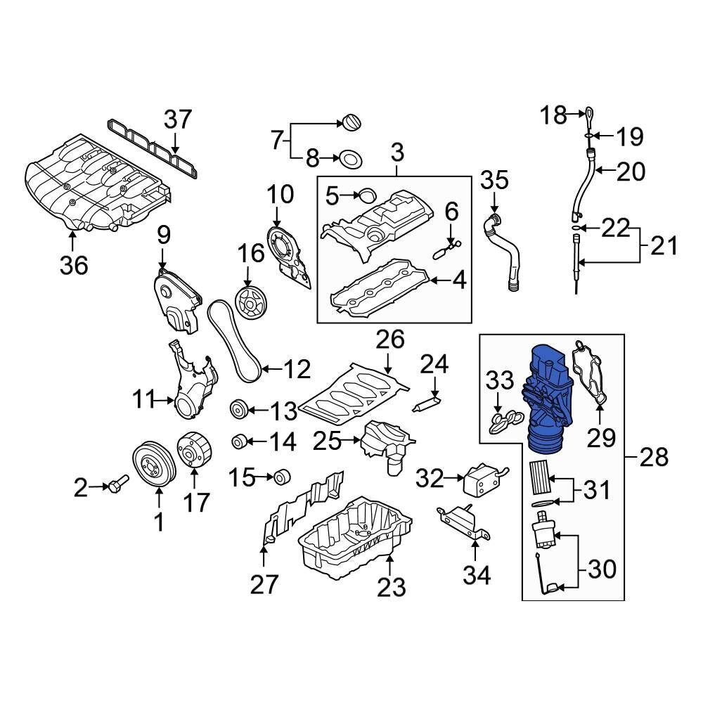 VW Volkswagen OEM 2008 R32 Engine Parts-adapter 022103202 for sale ...