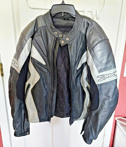 Vintage Joe Rocket Leather Black & Silver Motorcycle Jacket Armored ...