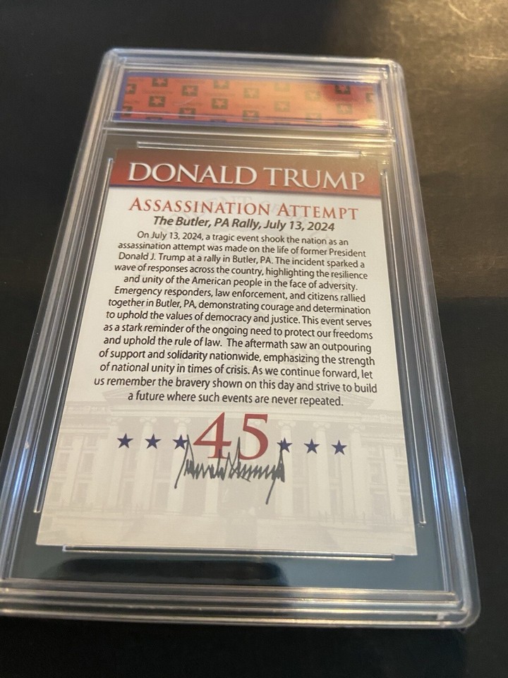 donald trump assassination attempt card GEM MINT 10 | eBay