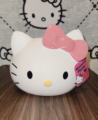 Hello Kitty Large Ceramic Planter Hand Painted | eBay