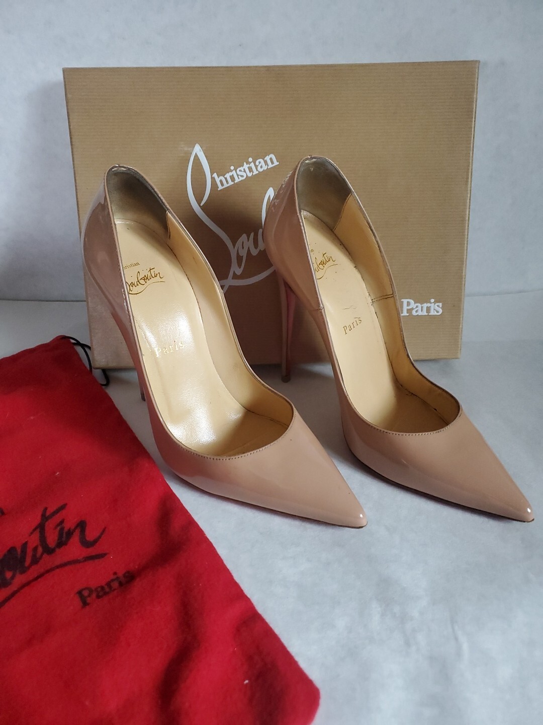 Christian Louboutin So Kate Tan Patent 120mm With Box… - Gem