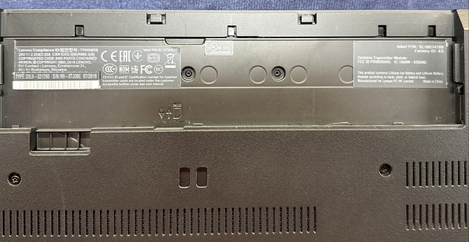 Lenovo Thinkpad T580 Tested LCD Screen w/ Chassis & Battery- No ...