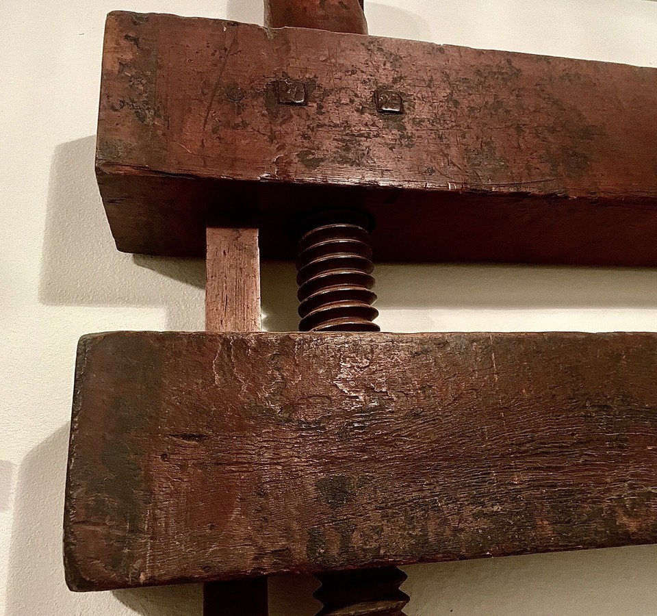 ANTIQUE BOOK PRESS Large (41”) Lying Press 1800s Antique Bookbinding ...