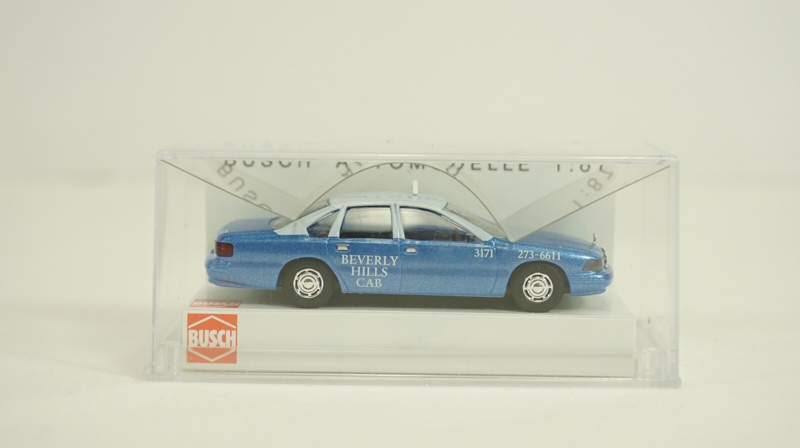 Busch HO Scale US Taxi Beverly Hills CAB Chevy Caprice Classic Item ...